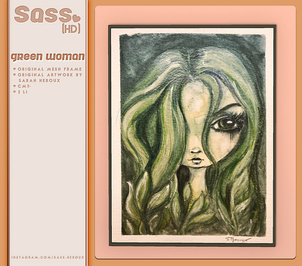 Second Life Marketplace - sass [hd] original artwork / green woman